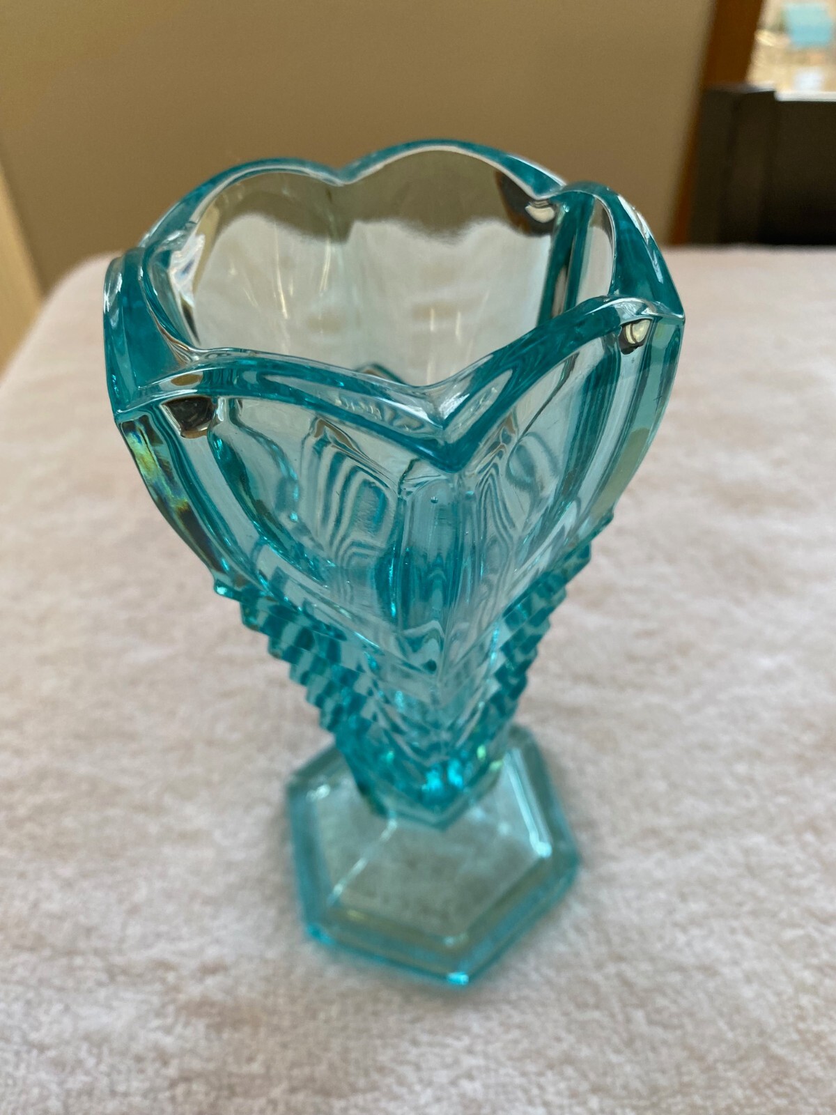 Aqua Blue Vase Art Deco 7" tall | eBay