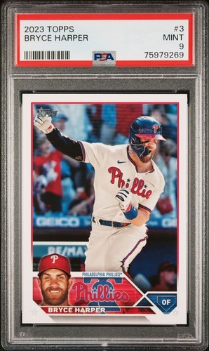 2023 Topps Baseball Bryce Harper Card #3 PSA Mint 9 | eBay