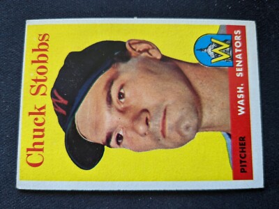1958 Topps Baseball Card # 239 Chuck Stobbs - Washington Senators (VG ...