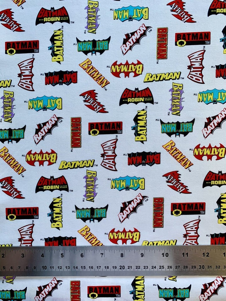100% COTTON FABRIC DC COMIC SUPERHERO BATMAN LOGO CHARACTER - FAT ...