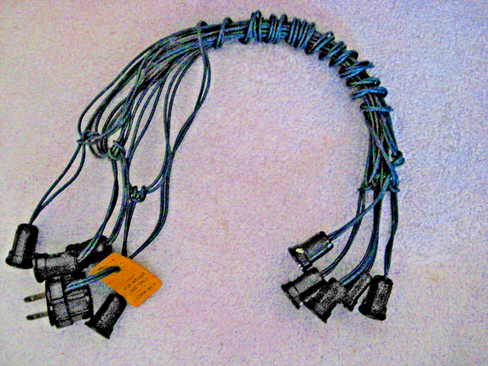 Vintage Christmas Blue Light String Strand C6 ~ 9 Sockets | eBay