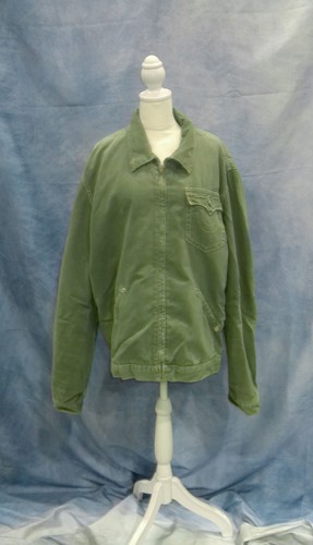 True Religion Unisex Adults Olive Cotton Long Sleeve Cargo Trucker ...