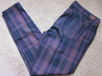 Paige Indio Zip Smitten Plaid 1771212-1509 Womens Size 32 Skinny Jeans ...