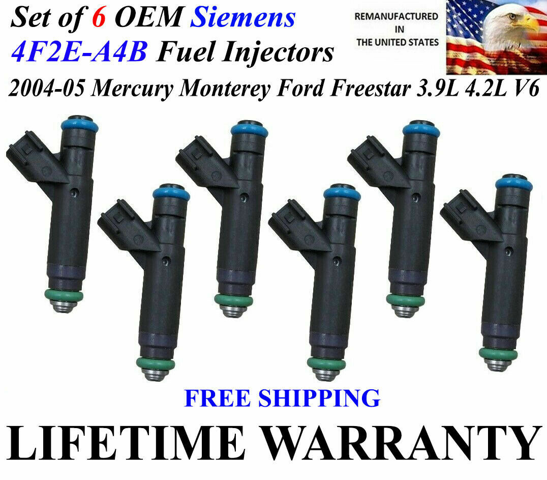 Set Of 6 Genuine Siemens Fuel Injectors For 2004-2005 Mercury Monterey ...