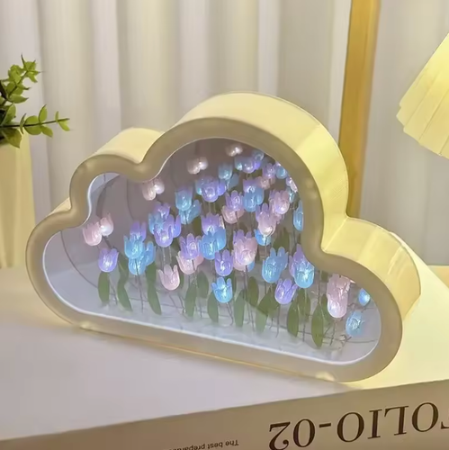 Luminous Infinite Mirror Room House Light Flower Tulip Display | eBay