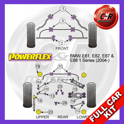 Powerflex RrSubframe Bushes, AntiSquat Full Kit For BMW E82 1 Series ...
