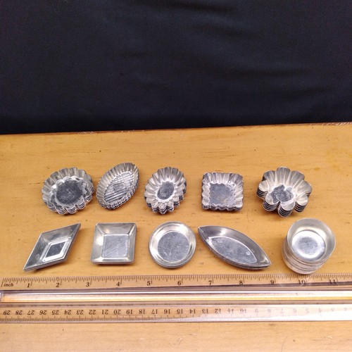 49 Vintage Miniature Metal Tin Molds Tart Shells Candy Chocolate quiche ...