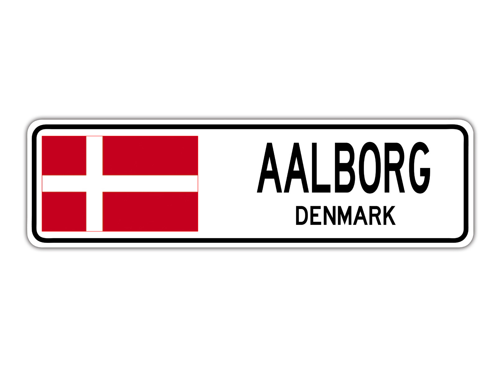 Aalborg, Denmark Street Sign Danish Dane Flag City Country Road Wall ...