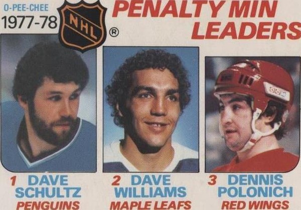 1978-79 O-Pee-Chee - #66 Tiger Williams, Dave Schultz, Dennis Polonich ...
