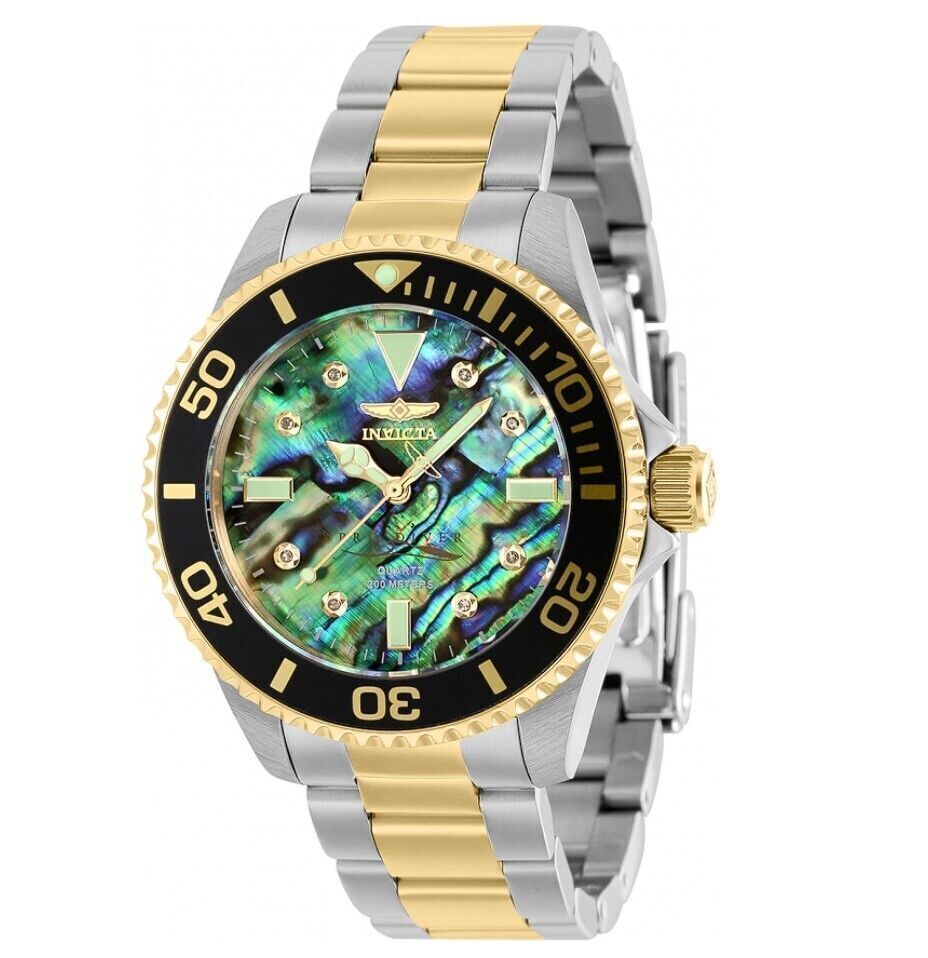 Invicta Pro Diver Lady 38mm Silver Stainless Steel Case with Gold ...
