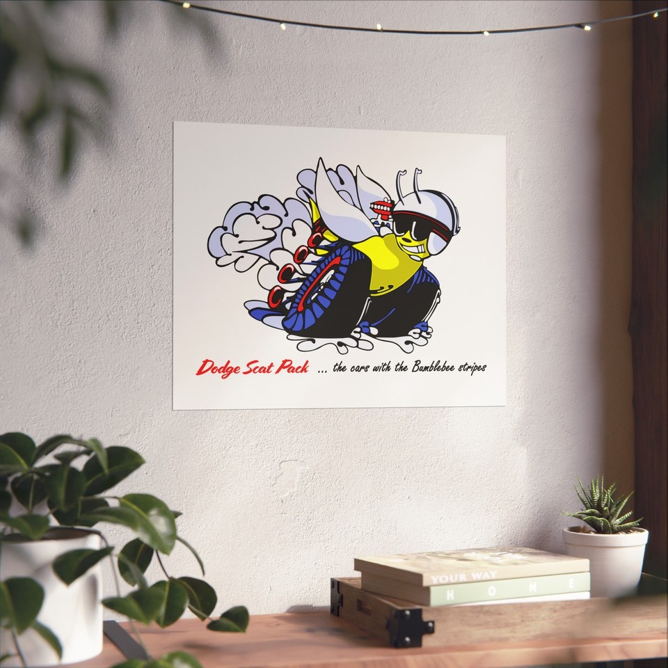 Bumblebee Hot Rod Poster - Muscle Car Scat Pack Wall Art Print - Sports ...