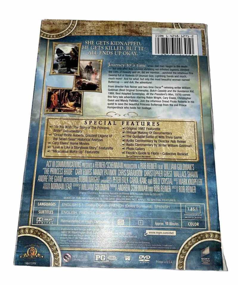 The Princess Bride (DVD 2006, The Dread Pirate Edition) Cary Elwes ...
