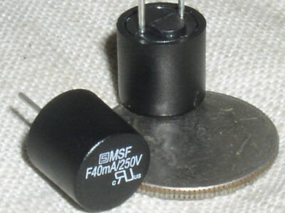 2 NEW SCHURTER 00346000 MSF 250 .04 AMP 40MA 250V AC RADIAL FAST FUSE ...