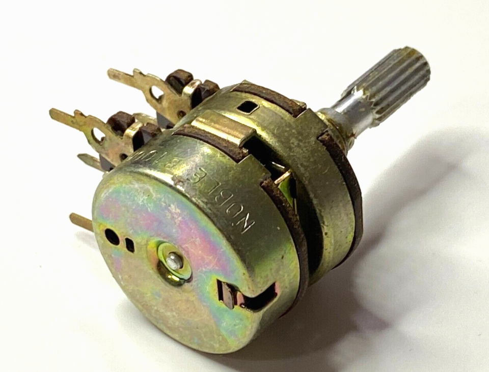 1pcs - NOBLE B-100K x2 2-Gangs DUAL Audio Potentiometer Knurled - JAPAN ...