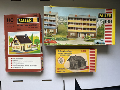 LOT OF 3 VINTAGE FALLER HO 1:87 SCALE MODEL TRAIN BUILDINGS: B-130, B ...