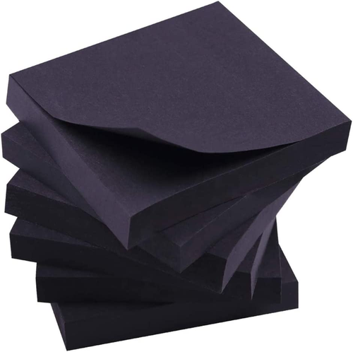 Black Sticky Notes, 6 Pads, 3 X 3 Inch, 100 Sheets/Pad, Self-Stick ...