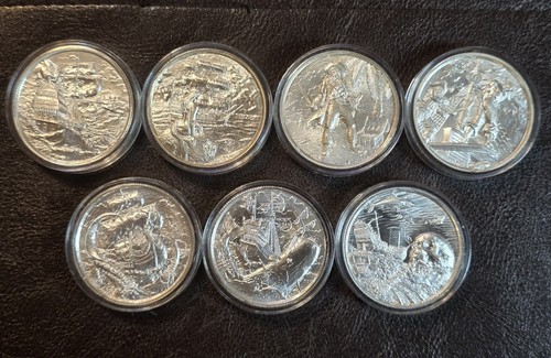PRIVATEER Series .999 Silver - Complete Set of 7 x 2 oz Ultra High ...