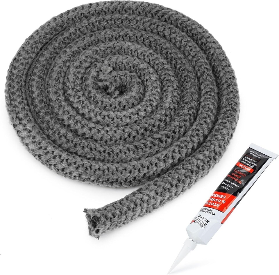 Wood Stove Gasket Rope Kit High Temp Seal Cement for Door Replacement ...