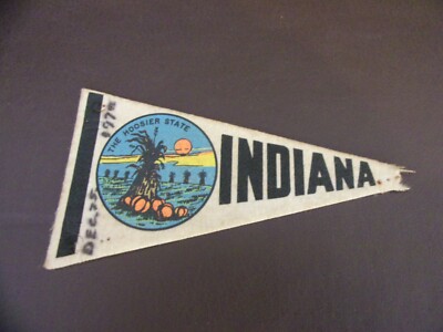 Vintage Indiana Felt Mini Pennant "The Hoosier State" | eBay