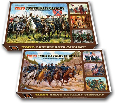Timpo Union Cavalry Play Set Box and Timpo Confederate Cavalry Play Set ...