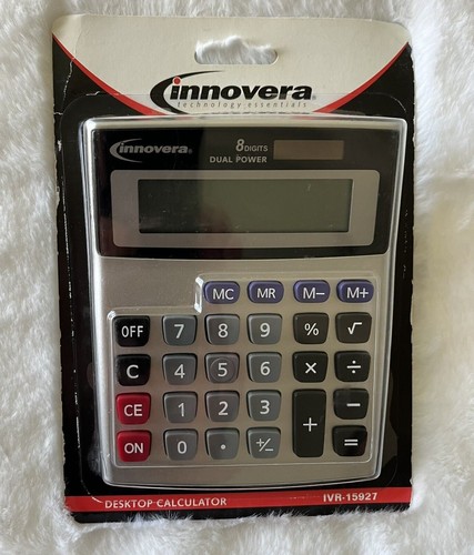 Innovera 15927 Desktop Calculator, Dual Power, 8-Digit LCD New Battery ...