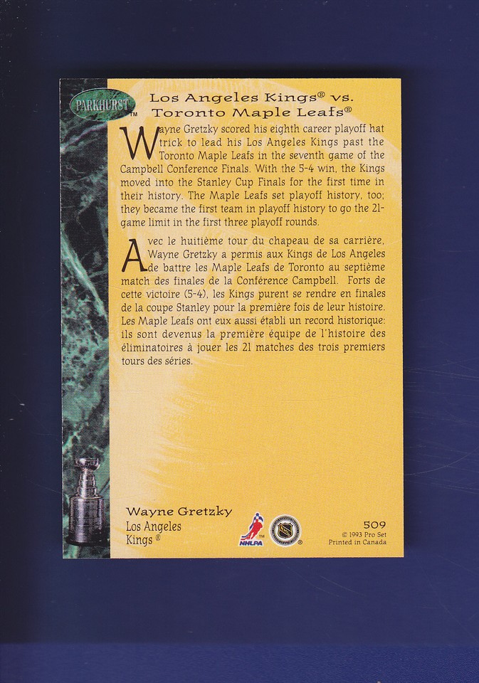Wayne Gretzky HOF 1992-93 Parkhurst Hockey #509 (MINT) Los Angeles Kings | eBay