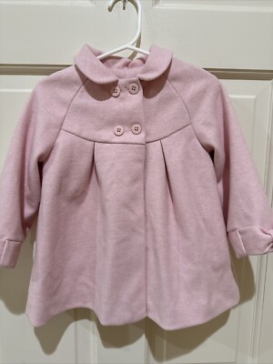Mayoral Baby Girl Size 18 Months Pink Lined Dress Pea Coat | eBay