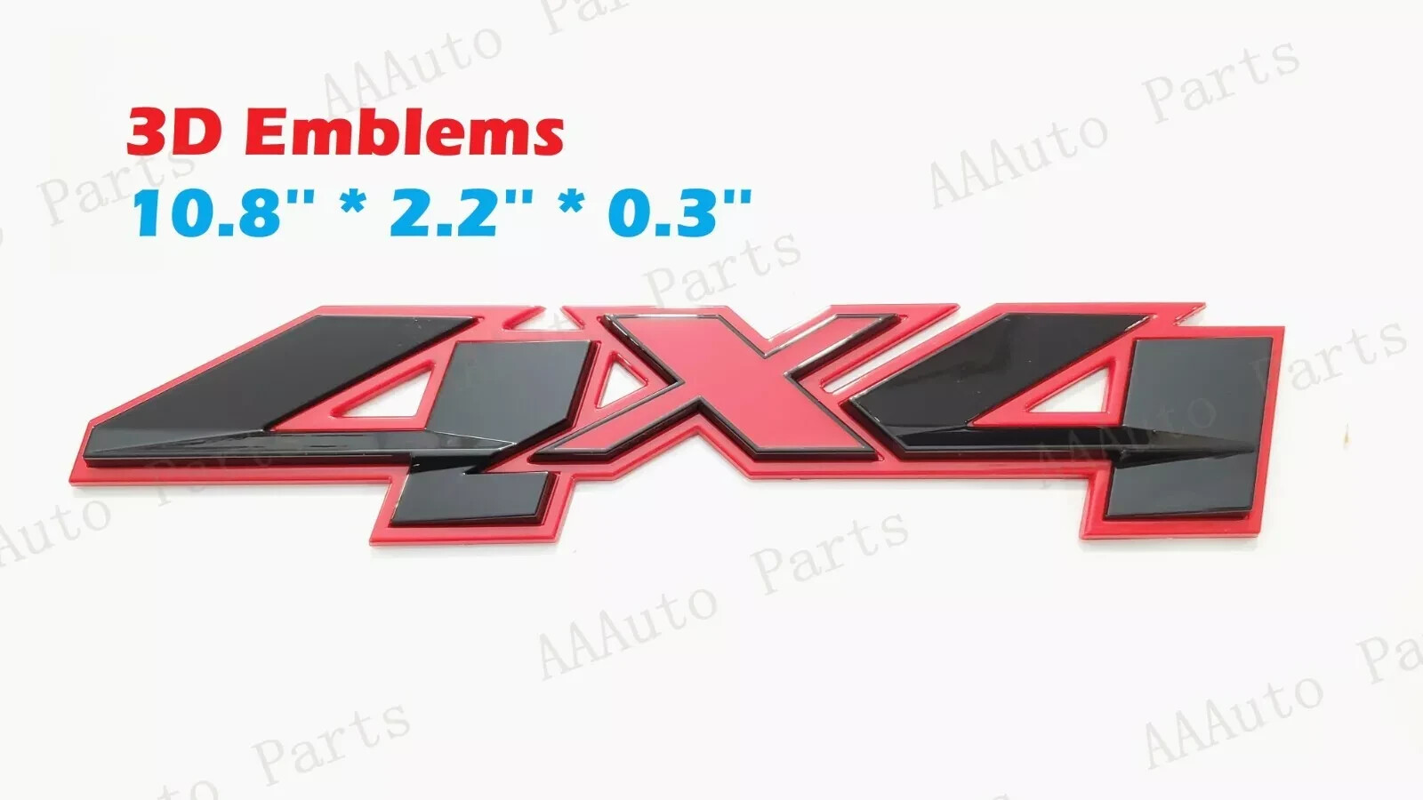 1P Gloss Red Black 4x4 4 X 4 3D Bed Rear Emblem Badge Decal Silverado ...