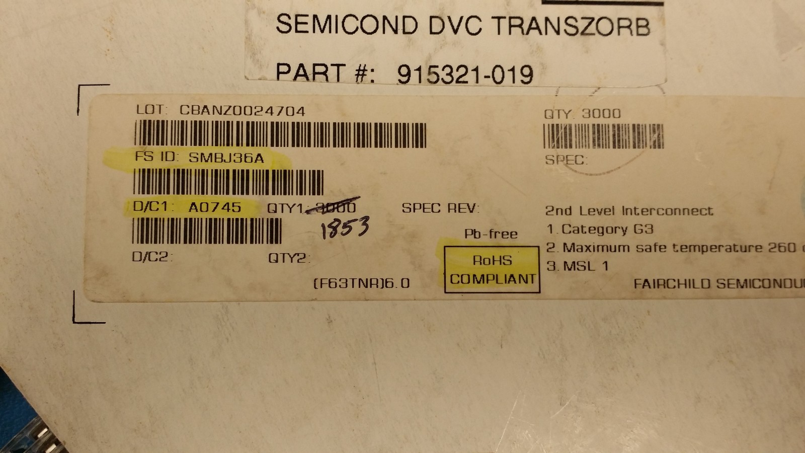 (25 PCS) SMBJ36A FSC TVS DIODE 36V 58.1V DO214AA ROHS | eBay