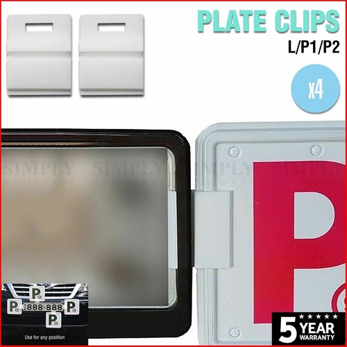 4x P Plate Clips White L Green Red Holder Car Number Set License NSW P1 ...