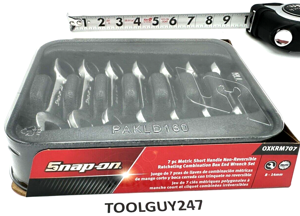 SNAP ON TOOLS USA OXKRM707 7PC Metric Short Ratcheting Combo Box End Wrench Set | eBay