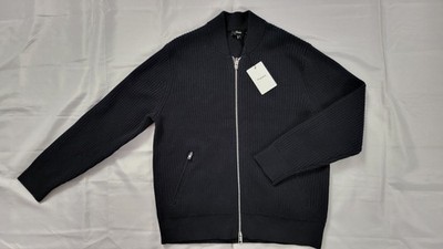 NEW THEORY MEN'S RYKA CASHTON FRONT ZIP KNIT LONG SLEEVE SWEATER JACKET ...