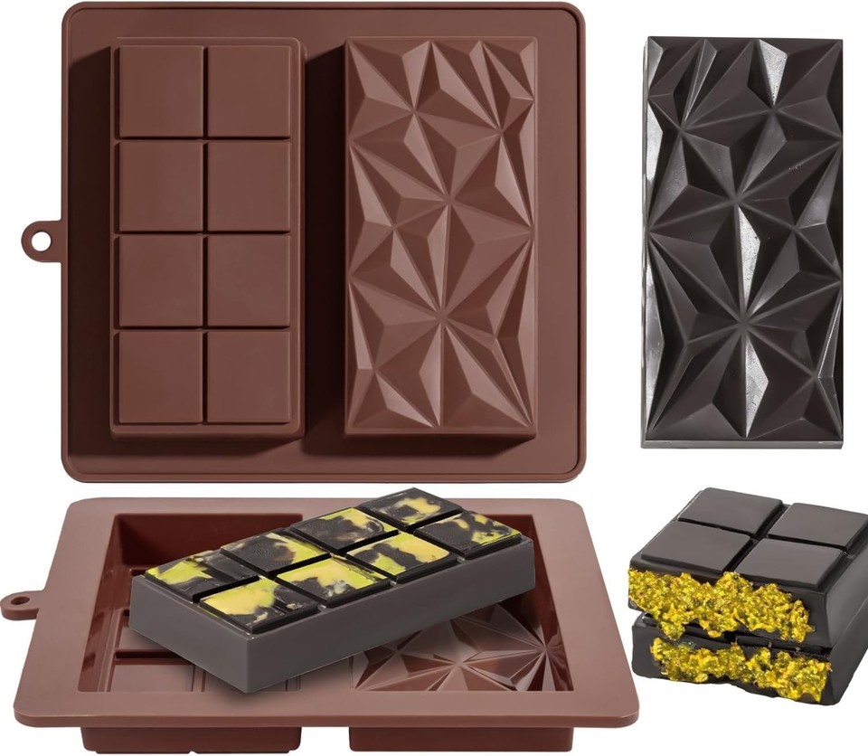 Chocolate Bar Mold Deep Dubai 1 Inch 2 Pcs Pistachio Chocolate Bar ...