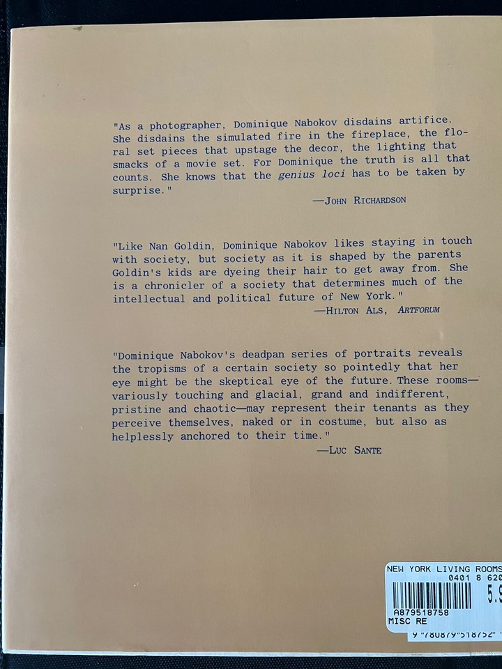 Dominique Nabokov New York Living Rooms HC 1998 First Edition Pristine ...