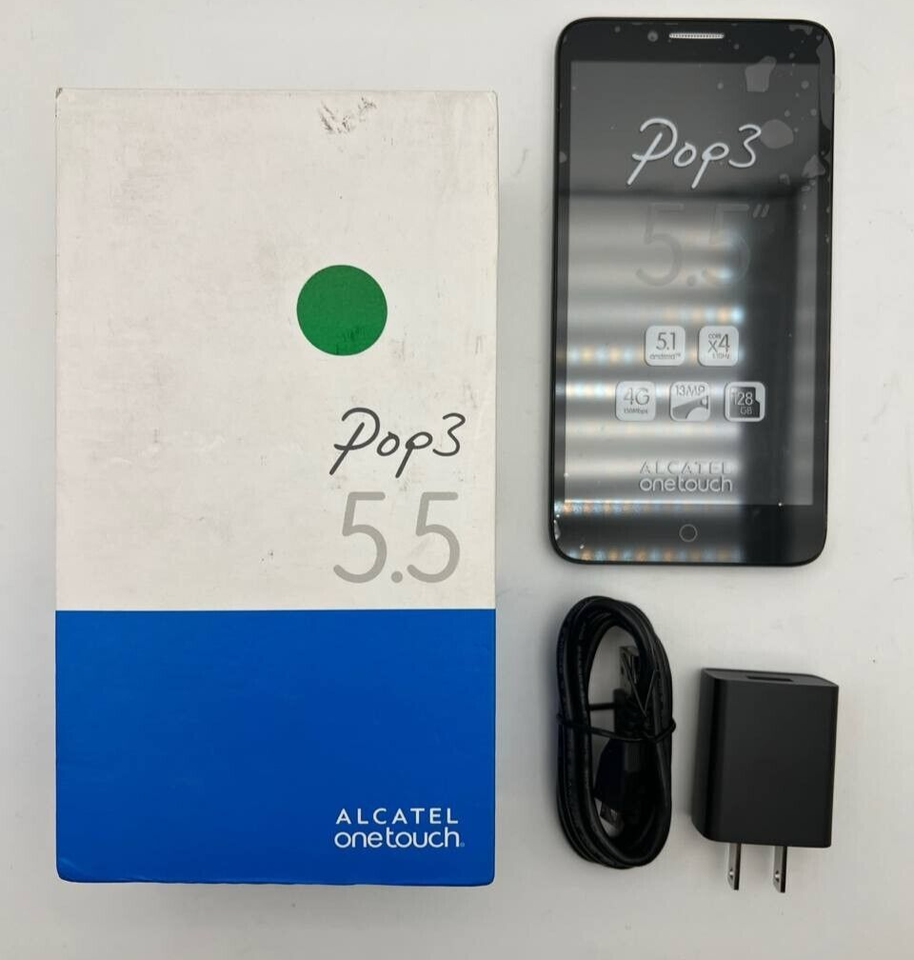 Alcatel Pop 3 5054A 128GB 4G Android Smartphone Unlocked 13MP 5.5" ATT ...