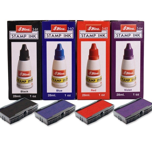 Shiny Self Inking Refill Ink Customized Rubber Office School Ink Bottle ...