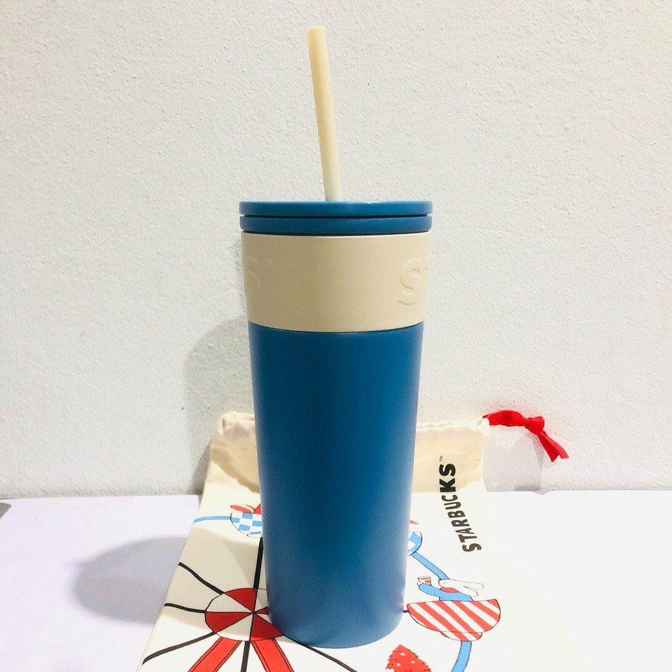 Starbucks Tumbler Stainless 16 oz. Blue Cold Cup Holiday Carnival ...