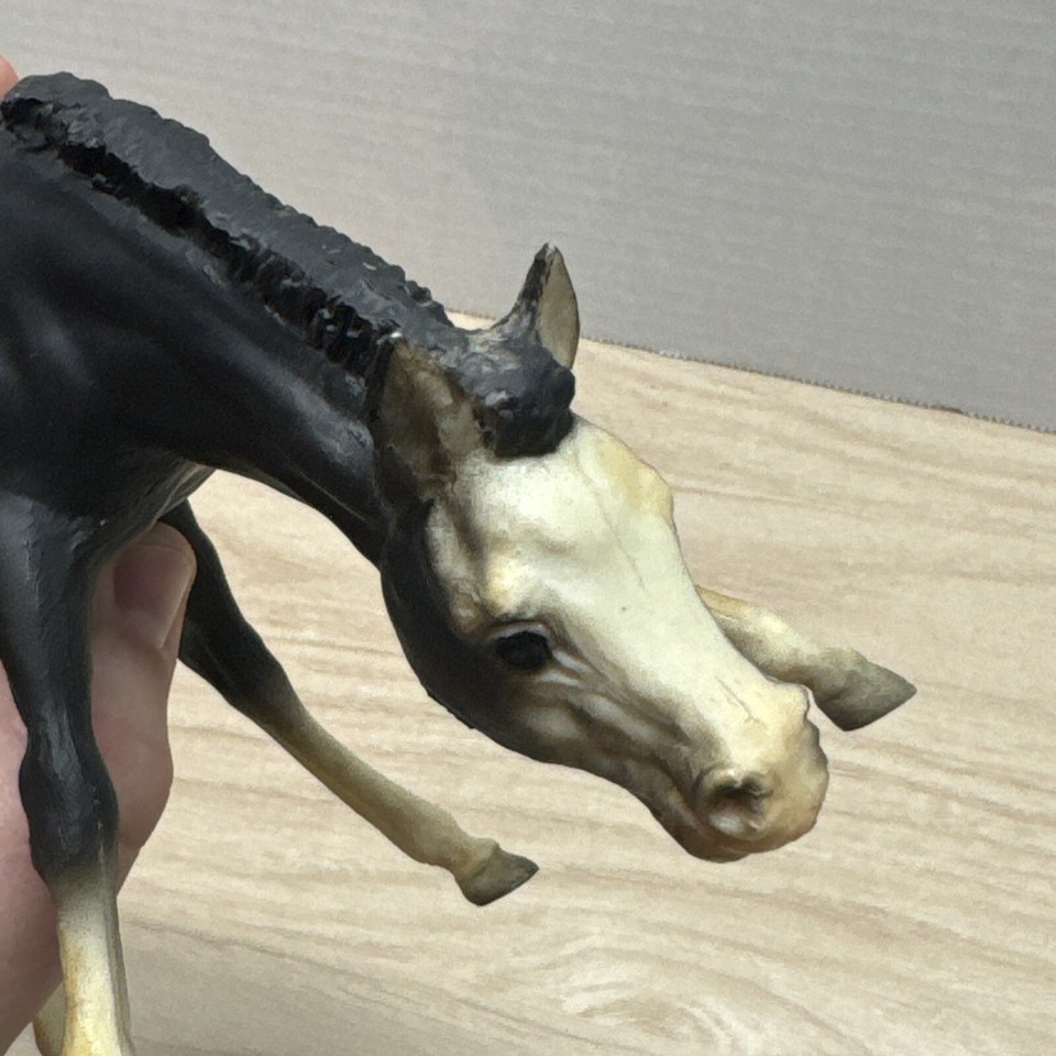 Vintage Breyer Horse #152 Bows Grazing Foal 1960s Black w/ Bald Face ...