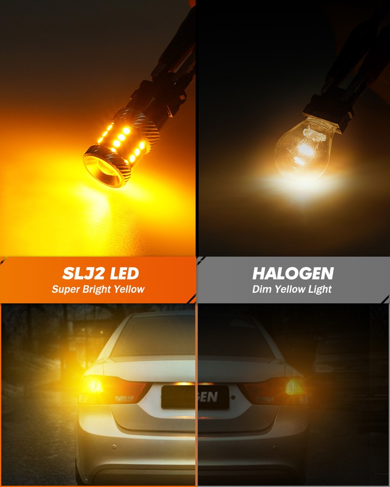 7443 7440 W21W 7440NA LED Bulbs 2700K Amber Yellow Bulb Turn Signal ...