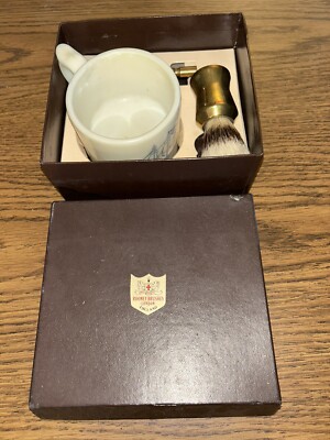 Vintage Rooney Brushes London Brass Shave Brush & Razor W/ Old Spice ...