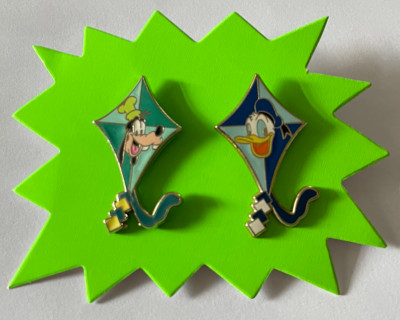 Disney Pin Lot of 2. Goofy and Donald Duck Faces in Teal and Blue Kites ...
