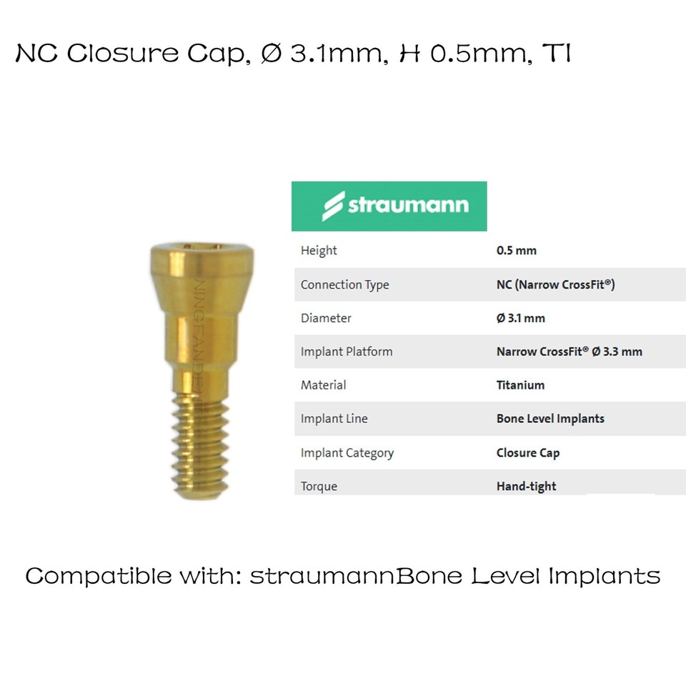 Closure Cover Screw RC/NC Fits Straumann ITI Bone Level/BLT Healing ...
