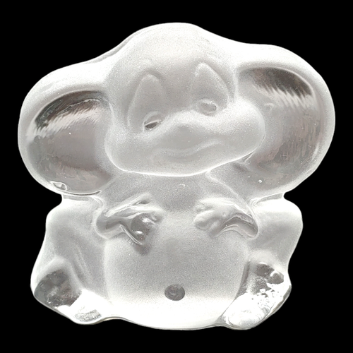 Art Glass Mouse Paperweight Figurine, 4" Heavy Clear Crystal Cute ...