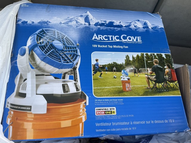 Arctic Cove MBF0181 18-volt Two Speed Misting Bucket Top Fan for sale ...