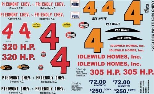 Gofer Racing Decals 12004 1/24 Decals - Rex White 59/60 Chevy | eBay