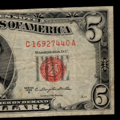 Gutter Fold Error Five Dollar Legal Tender 1953 B Printing Error | eBay