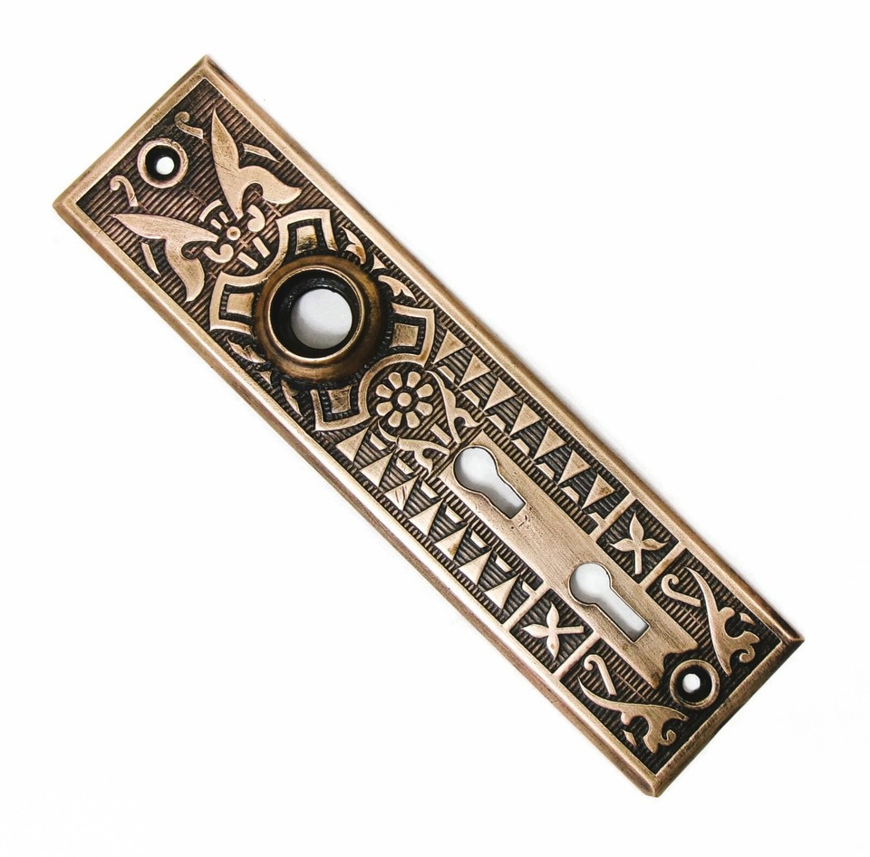 One Antique Vintage Victorian Eastlake Double Key Backplate Door Plates ...