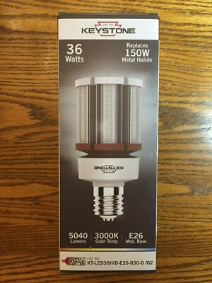 Keystone 36W LED Corn Lamp; 3000K; 5040 Lumens; KT-LED36HID-E26-830-D ...