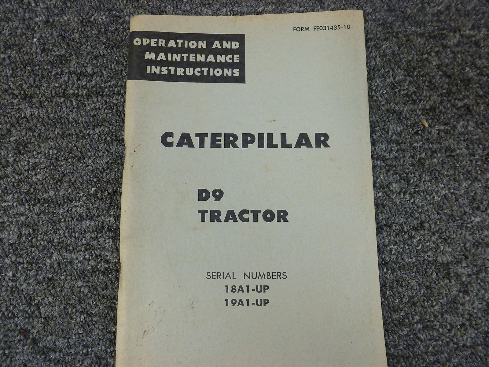 Caterpillar Cat D9 Tractor Owner Operator Maintenance Manual Book S/N ...