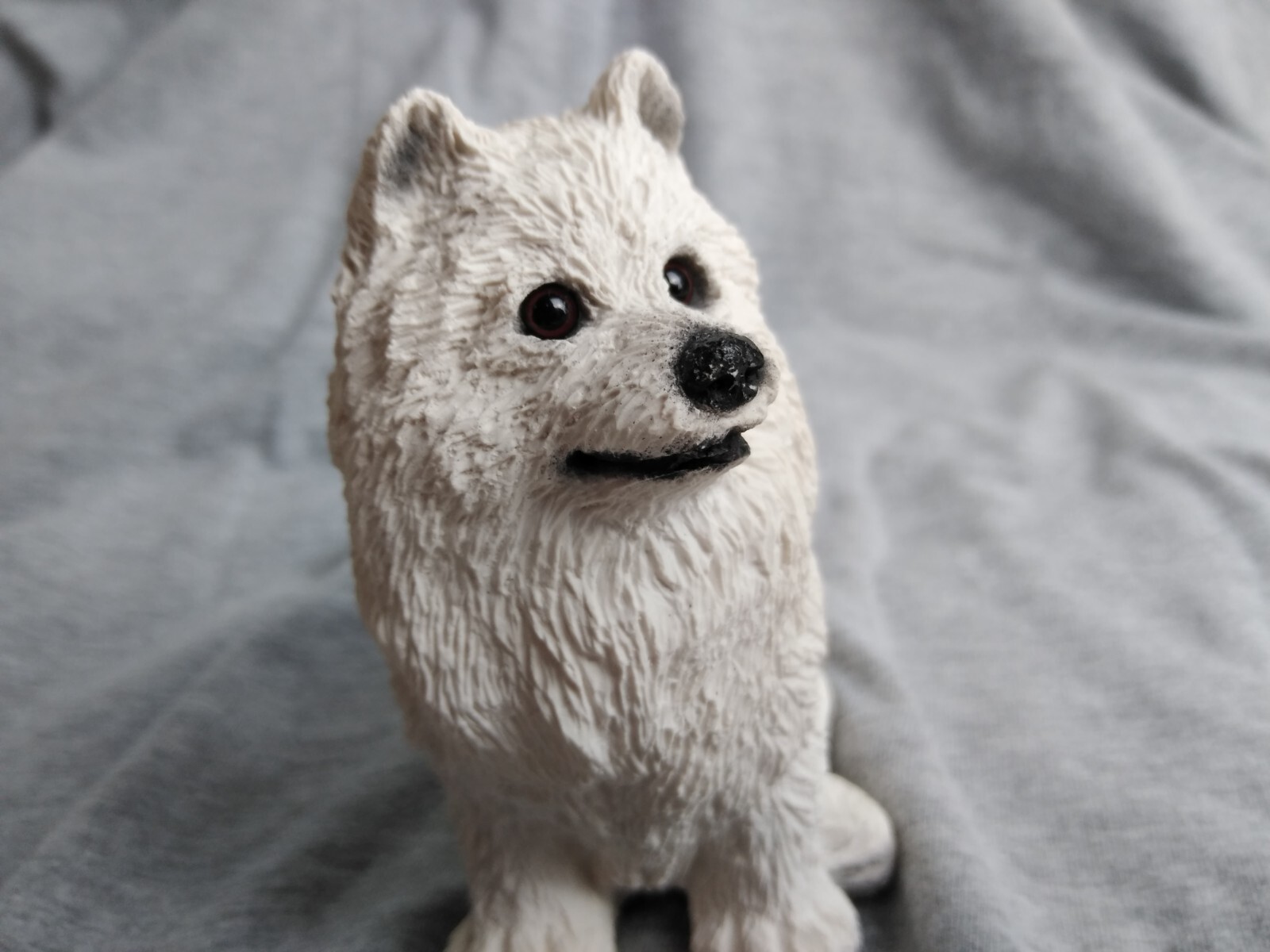Vintage Stone Critters 1984 UDC Samoyed Dog Figurine Glass Eyes USA | eBay